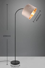 Černo-béžová stojací lampa (výška 205 cm) Julieta – Trio
