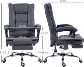 Vinsetto Kancelářská Židle s Vzduchovým Masážním Ergonomickým Designem, S Hřejivým Bederním Polštářem, Funkcí Nákledu, Opěrkou na Nohy, Výškově Nasta…