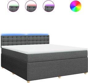 Box spring postel s matrací tmavě šedá 180x200 cm textil 3289850