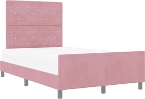 Postel s boxspringem s čelo Růžová 120 x 200 cm samet 3344872