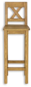 Drewmax KT709 - Dřevěná barová židle 38x115x43cm  - Borovice, Rustikal