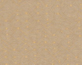 Vliesová tapeta etno, geometrický žlutá, béžová 387422 / Tapety na zeď 38742-2 Nara (0,53 x 10,05 m) A.S.Création