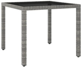 vidaXL Zahradní stolek šedý 90 x 90 x 75 cm polyratan
