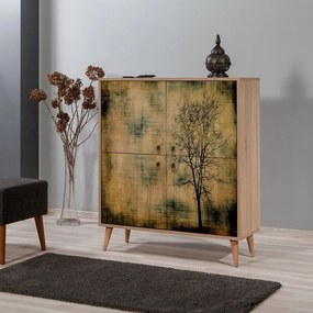 Dřevěná skříň Ananias Tree, výška 111 cm