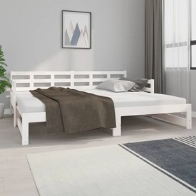 vidaXL Výsuvná postel masivní borovice 2x (90 x 200) cm [820373] Barva: Bílá