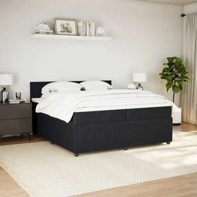 Box spring postel s matrací černá 200x200 cm samet 3287826