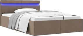 Rám postele LED s úložným prostorem taupe textil 120 x 200 cm 285626