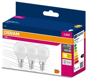 Osram | SADA 3x LED Žárovka P45 E14/4,9W/230V 3000K - Osram | P225553