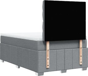 Box spring postel s matrací světle šedá 120x190 cm textil 3291614