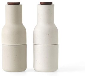 Audo (Menu) Mlýnky na sůl a pepř Bottle Ceramic, set 2ks, sand / walnut