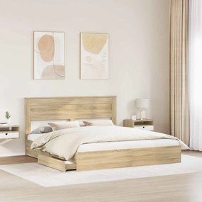 Postel s úložným prostorem se zásuvkou Sonoma dub 180 x 200 cm 3409894