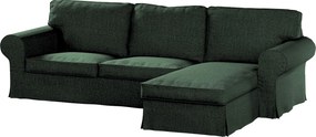 Potah na pohovku IKEA Ektorp 2-místná s lenoškou barva zelená látka pletený vzor