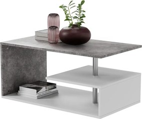 Konferenční stolek, 90 x 50 x 41 cm, bílo/šedá (vzor)