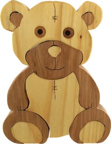 AMADEA Dřevěné puzzle medvěd 15 cm