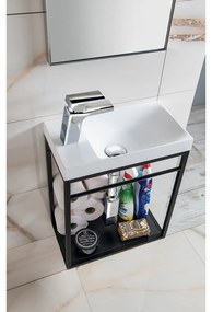 Černý kovový závěsné podstavec bez umyvadla 39,5x45 cm Crest – Sapho