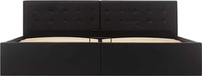 Rám postele zvedací úložný prostor černý umělá kůže 180x200 cm 285515