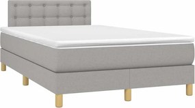 Box spring postel s matrací a LED světle šedá 120x200 cm textil 3134021