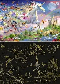 RAVENSBURGER Svítící puzzle Motýlí jednorožec XXL / 200 dílků / od 8 l