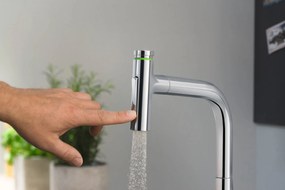 Hansgrohe M71, dřezová baterie M7120-H200 s výsuvnou sprškou, 2-otvorová instalace, sBOX, chromová, 73818000