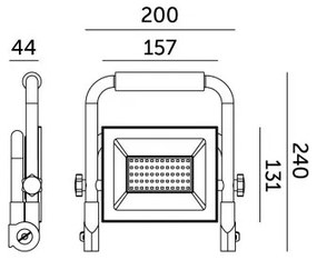 LED Přenosný reflektor TIGRA LED/50W/4000K IP54 černá/žlutá