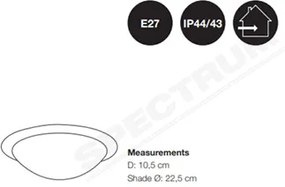 Klasické stropní přisazené svítidlo IP44 NORDLUX Ufo O 230 x 100 mm