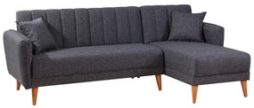 Atelier del sofa Rozkládací rohová pohovka AQUA tmavě šedá pravý roh 867UNQ1404