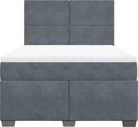Box spring postel s matrací tmavě šedá 140x200 cm samet 3293225