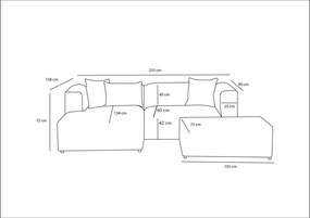 Hanah Home Rohová pohovka LINDEN MINI levá krémová