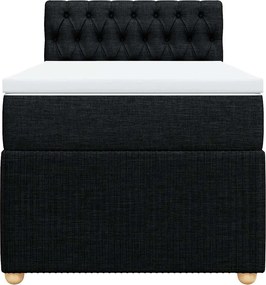 Box spring postel s matrací černá 90x200 cm textil 3289648