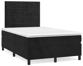 Box spring postel s matrací černá 120 x 190 cm samet