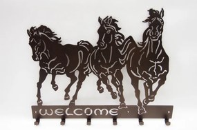 Kovový nástěnný věšák koně 50,7x41cm různé barvy Barva: Hnědá