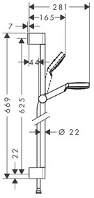 Hansgrohe Crometta 1jet - sprchová souprava Crometta 1jet, bílá-chrom 26533400