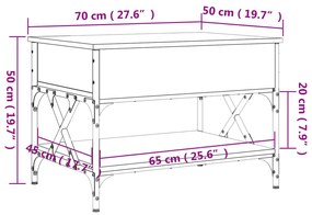 Konferenční stolek dub sonoma 70 x 50 x 50 cm kompozit a kov - Default Title