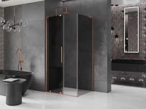 Mexen Velar L, sprchový kout s posuvnými dveřmi 110 x 80 cm, 8mm šedé sklo, měděná matná, 871-110-080-43-65