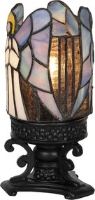 Vitrážová stolní lampa Tiffany Ange – Ø 14*21 cm E14/max 1*25W