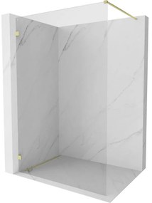 Mexen Lunar sprchová stěna Walk-in levá 150 x 200 cm, transparentní 8 mm, zlatá kartáčovaná - 830-150-000-55-00-L
