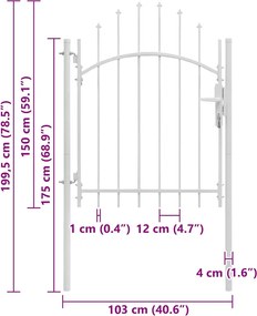 Zahradní brána Woerden ocel 1x1,5 m Bílá 143065