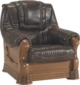 Casarredo - Komfort nábytek Rustikální křeslo JUDITA II kůže | potah: Kůže S-34,barva: moření 01 bílá