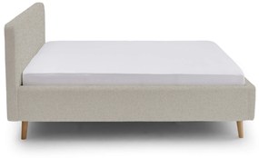 Dvoulůžková postel taupe 140 x 200 cm fleece béžová MUZZA