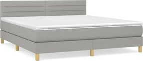 Box spring postel s matrací světle šedá 160 x 200 cm textil 3140705