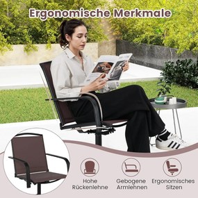 Costway Sada 2 360° otočných zahradních židlí s rychleschnoucími látkovými