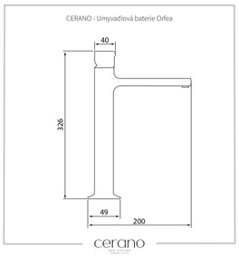 CERANO - Umyvadlová stojánková baterie Orfea - vysoká - černá matná