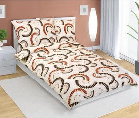 Povlečení krepové Hnědá,Růžová 80/479 - 140x200, 70x90 cm