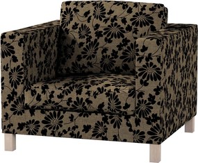 Potah na křesko IKEA Karlanda, krátký barva béžová látka pletený vzor, vzorované