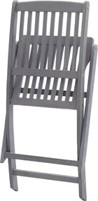 vidaXL Skládací zahradní židle s poduškami 8 ks masivní akácie [3078310] Barva: Šedá