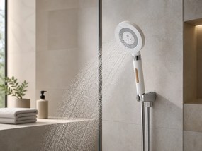Verk Group Sprchová hlava s 5 režimy průtoku a filtrem proti vápnatému oškodnění, bílá