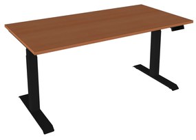 NOBL Dynamic + Elektr. nastavitelný polohovací stůl 160x80 s pamětí Dynamic + Dekor stolové desky: třešeň, Barva podnože: černá