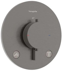 Hansgrohe Ecostat Comfort S - Termostatická baterie pod omítku, pro 2 spotřebiče, kartáčovaný černý chrom 33715340
