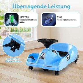 Costway Elektrická čistící motokára 12 V závodní auto s odnímatelným mopem 3