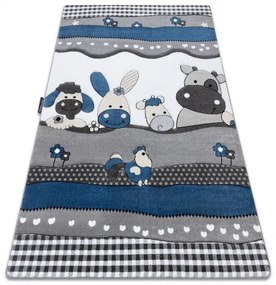 Dětský kusový koberec PETIT Zvířátka modrý Rozměr: 160x220 cm